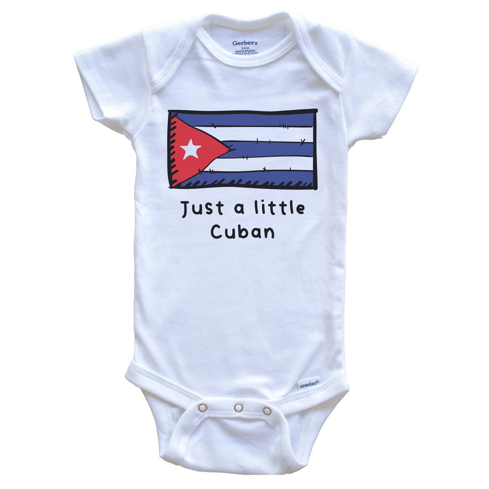 Luvly Just A Little Cuban Funny Cute Cuba Flag One Piece Baby Bodysuit ...