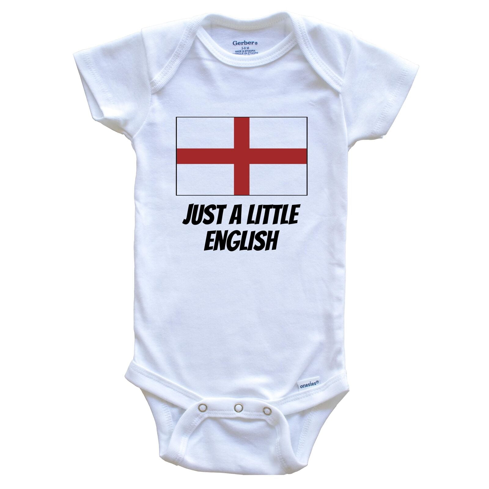 Luvly Just A Little English Cute England Flag One Piece Baby Bodysuit ...
