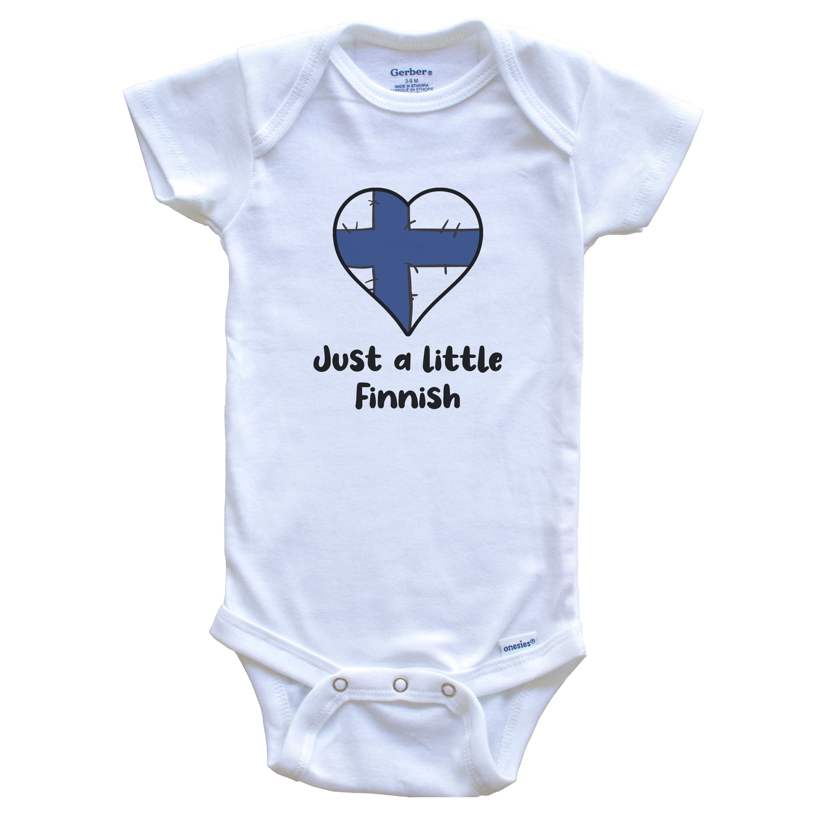 Luvly Just A Little Finnish Finland Flag Heart One Piece Baby Bodysuit ...