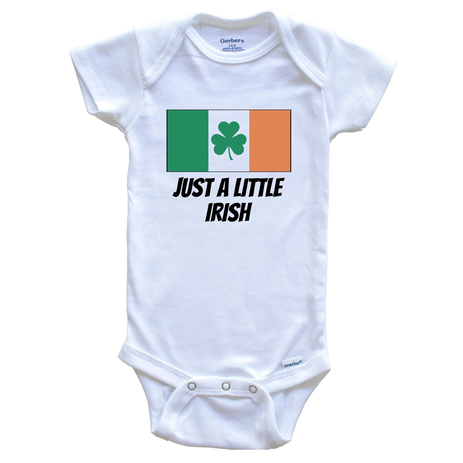 Luvly Just A Little Irish Cute Ireland Flag One Piece Baby Bodysuit ...