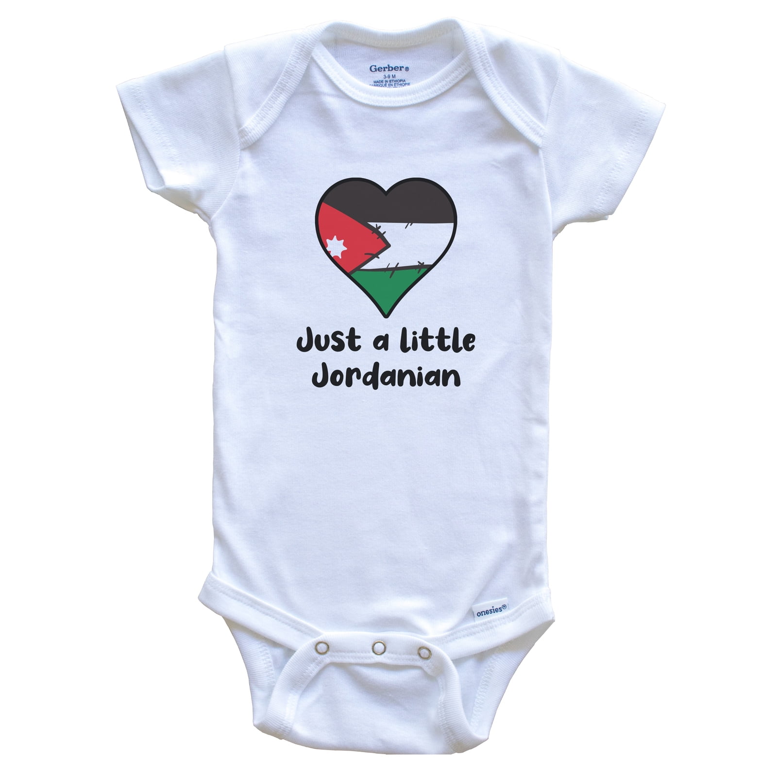 Luvly Just A Little Jordanian Jordan Flag Heart One Piece Baby Bodysuit ...