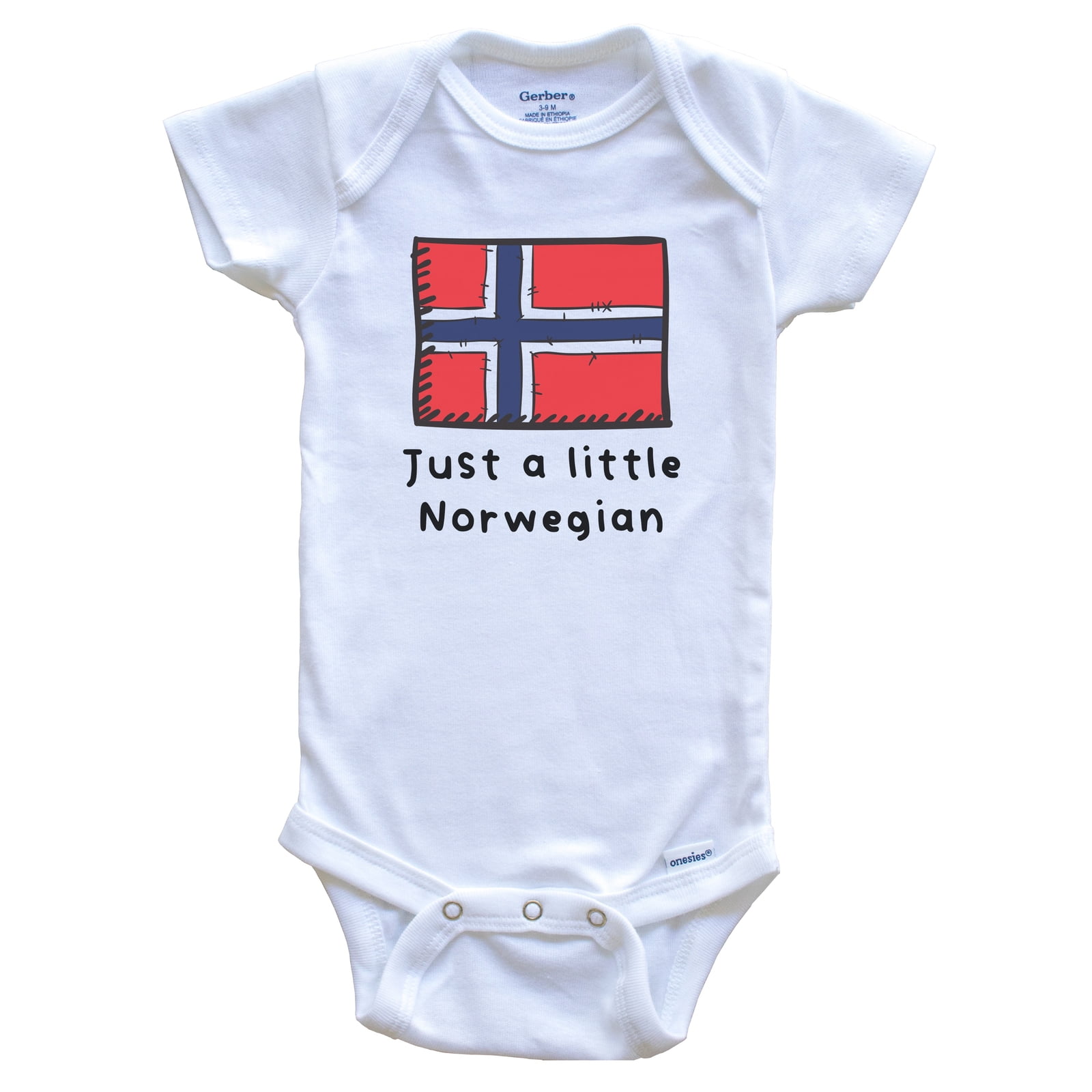 Luvly Just A Little Norwegian Funny Cute Norway Flag One Piece Baby ...