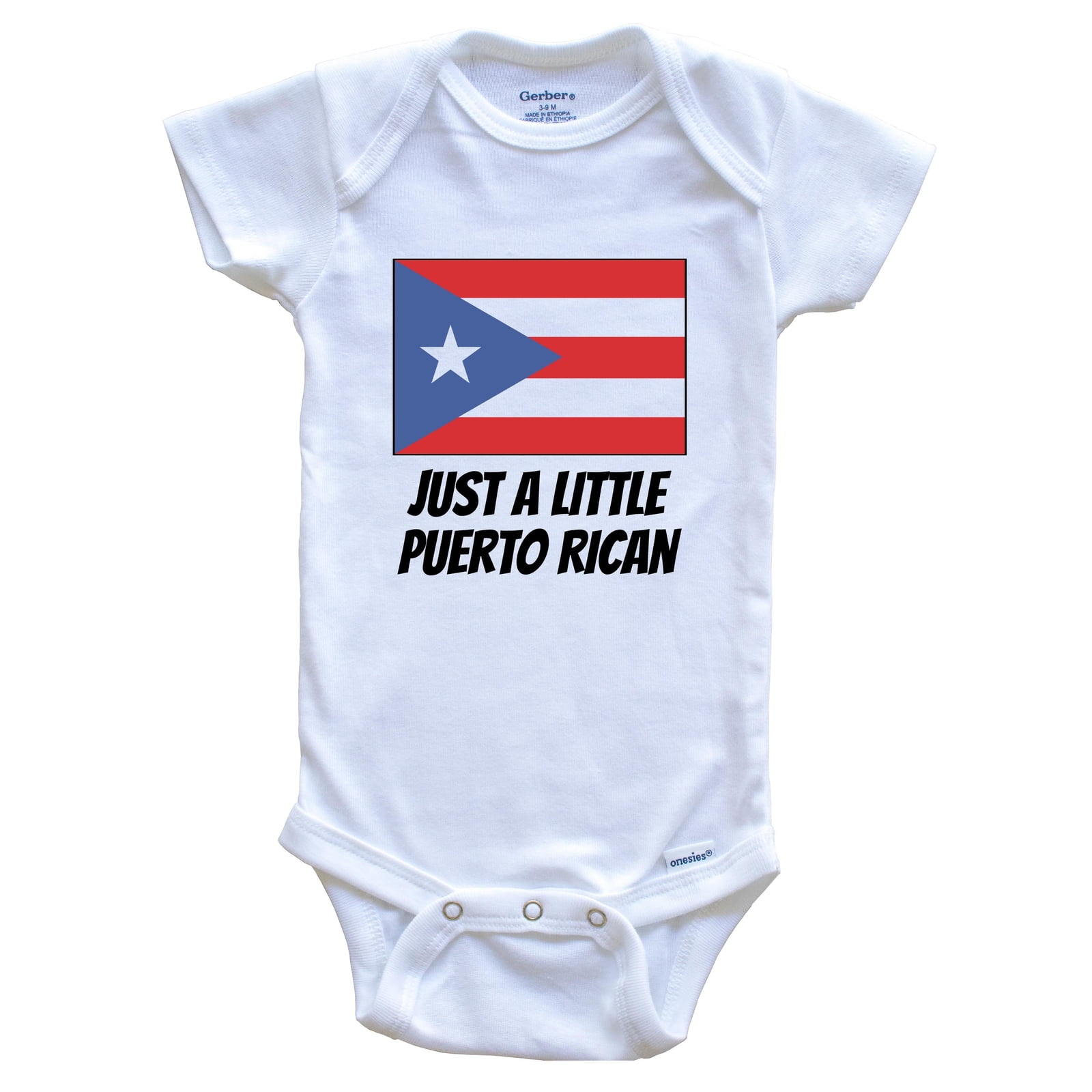 Luvly Just A Little Puerto Rican Cute Puerto Rico Flag One Piece Baby ...