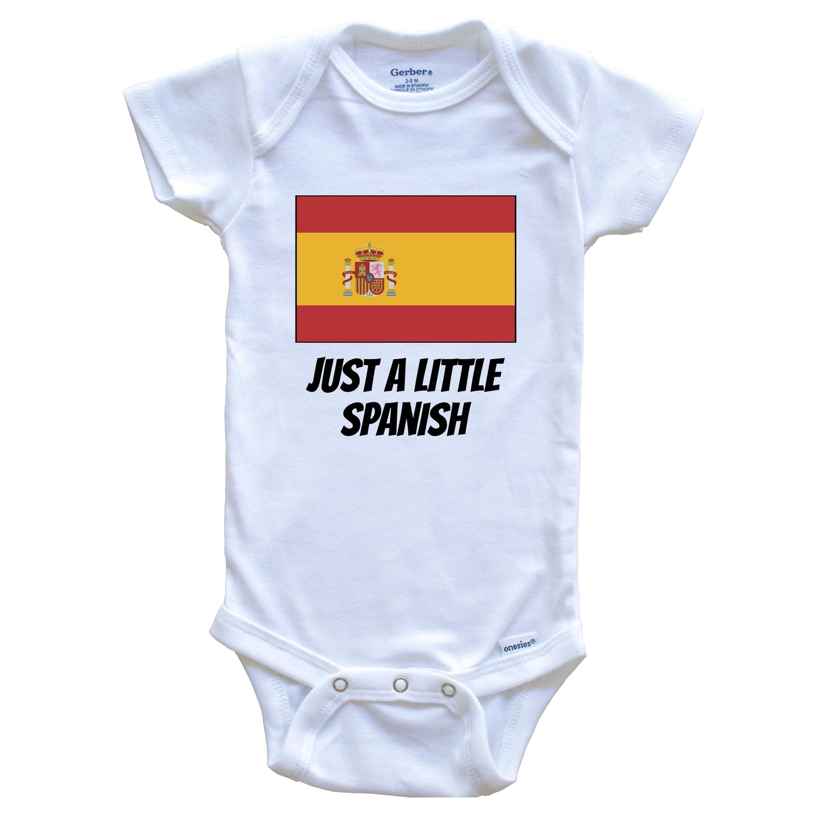 Luvly Just A Little Spanish Cute Spain Flag One Piece Baby Bodysuit ...