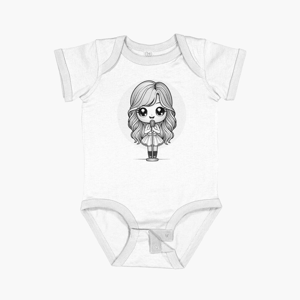 Luvly Kawaii Woman Superstar Singer Short Sleeve Baby One-Piece, New ...