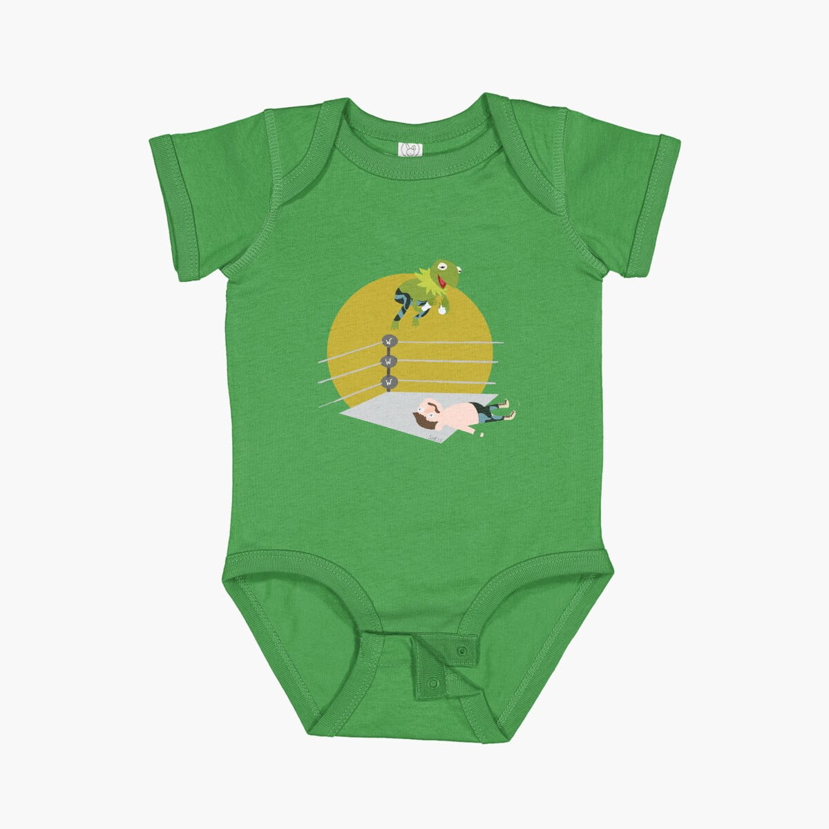 Luvly Kermit The Frogsplash Short Sleeve Baby One-Piece, New Born, Baby ...