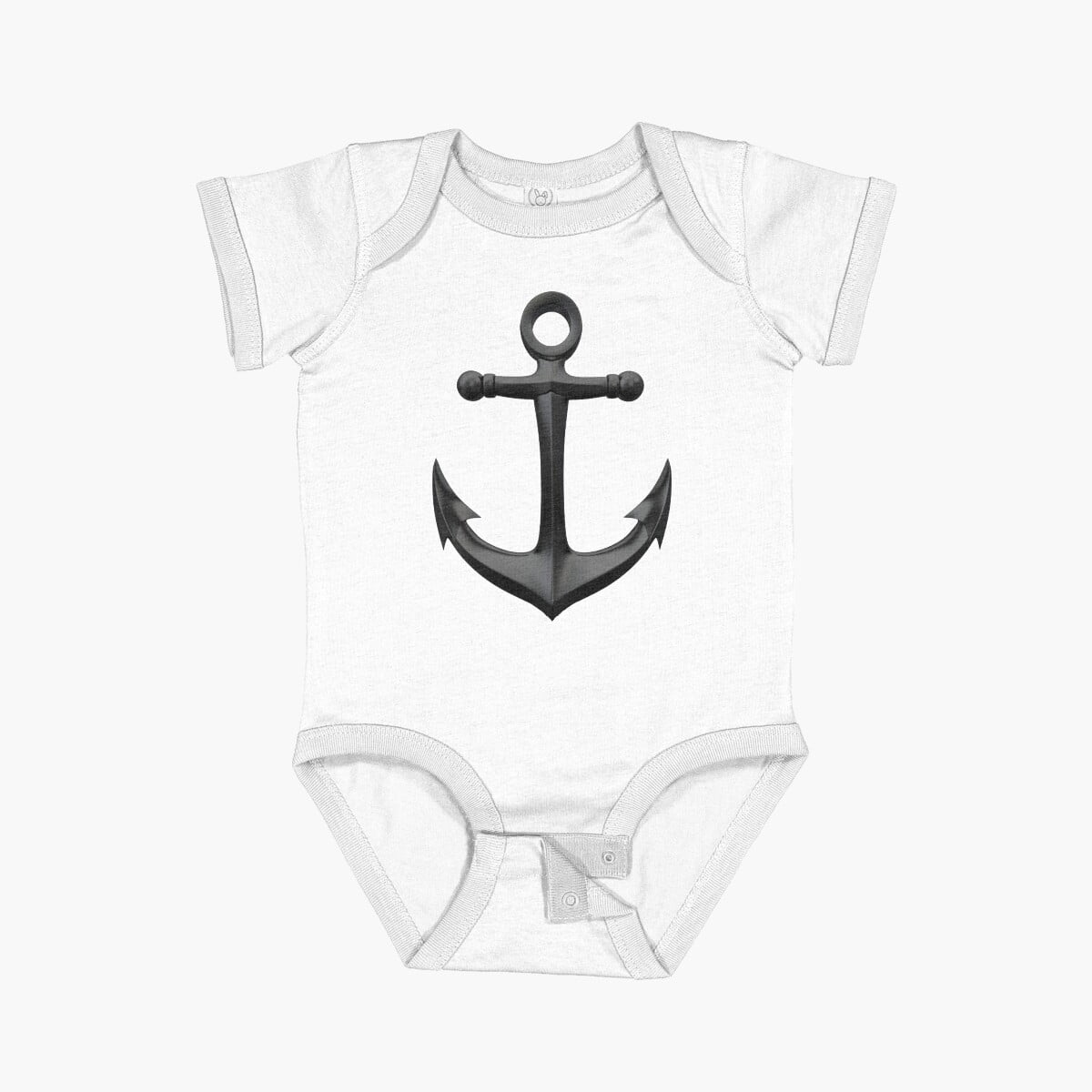 Luvly Land Ahoy ! - Elegant Anchor Helm Wheel Pattern Short Sleeve Baby ...