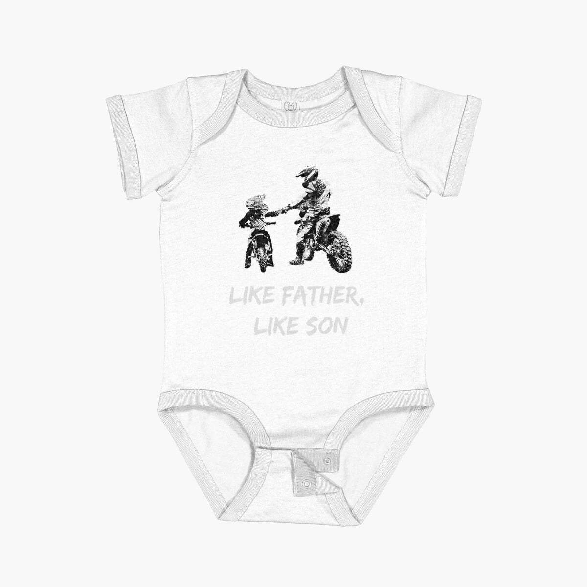 Luvly Like Father Like Son Motocross Dirt Bike Short Sleeve Baby One-Piece, New Born, Baby ...