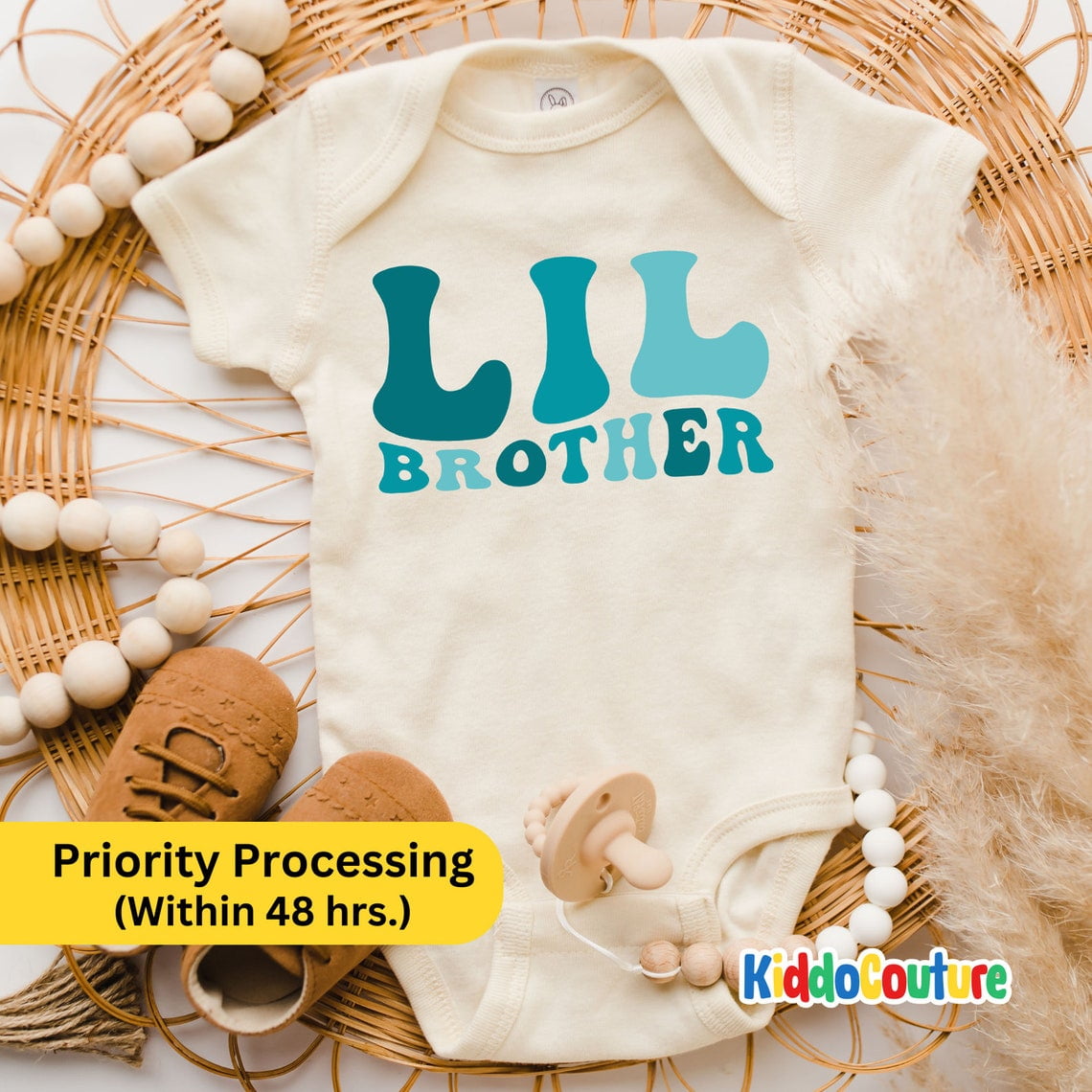 Luvly Lil Brother Retro, Lil Brother, Gift For Lil Brother Baby ...