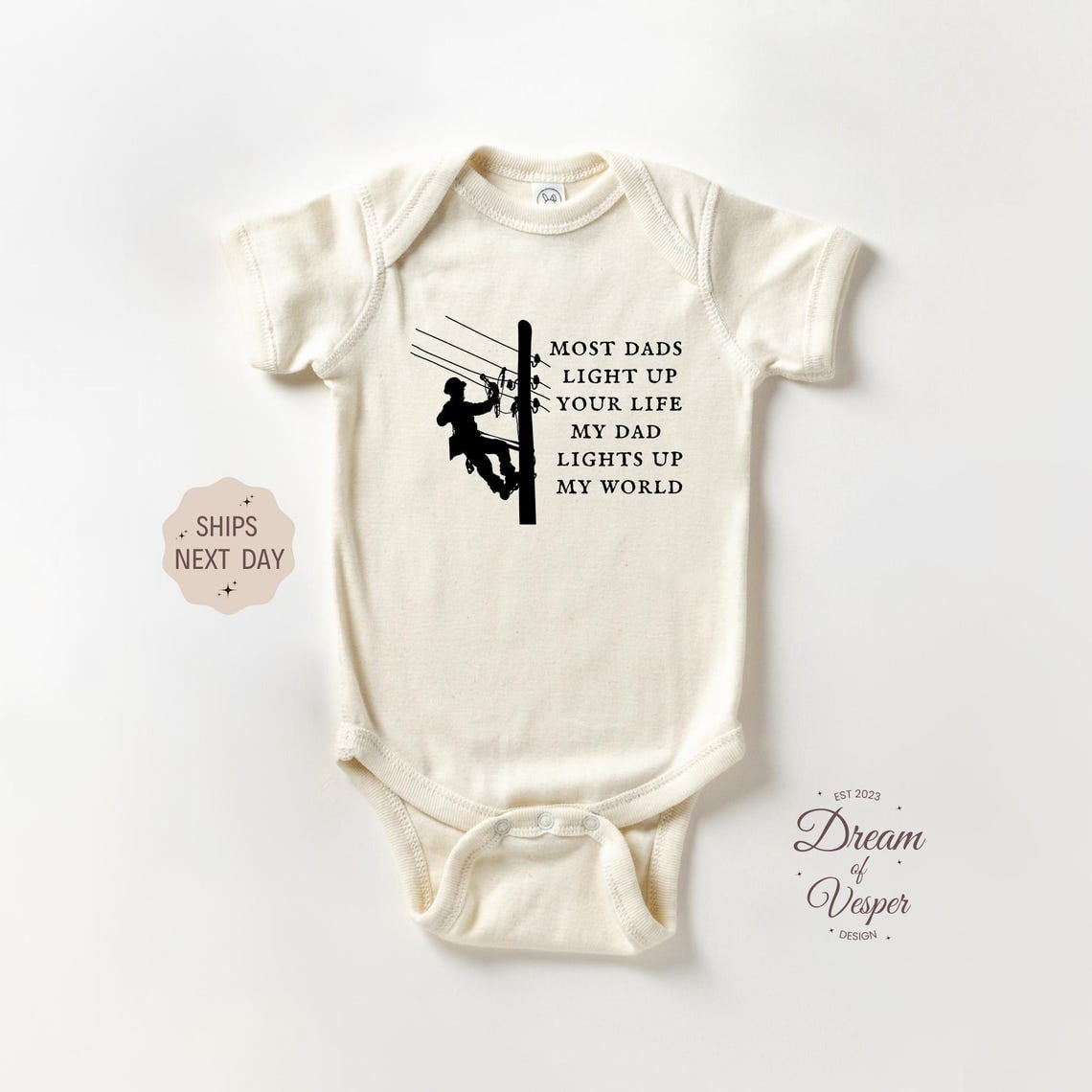 Luvly Lineman Baby, Powerlines Bodysuit, Cute Fathers Day Baby, Funny ...