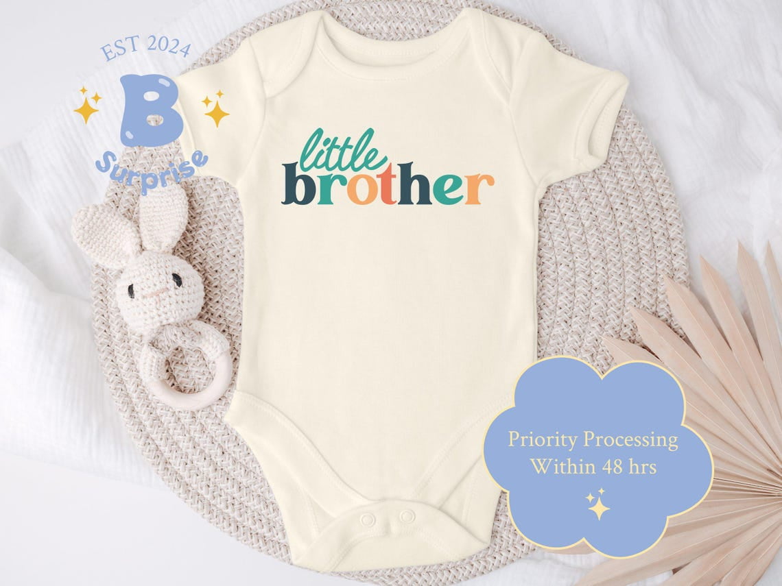 Luvly Little Brother | Natural Baby Boy Bodysuit | Newborn Sibling ...