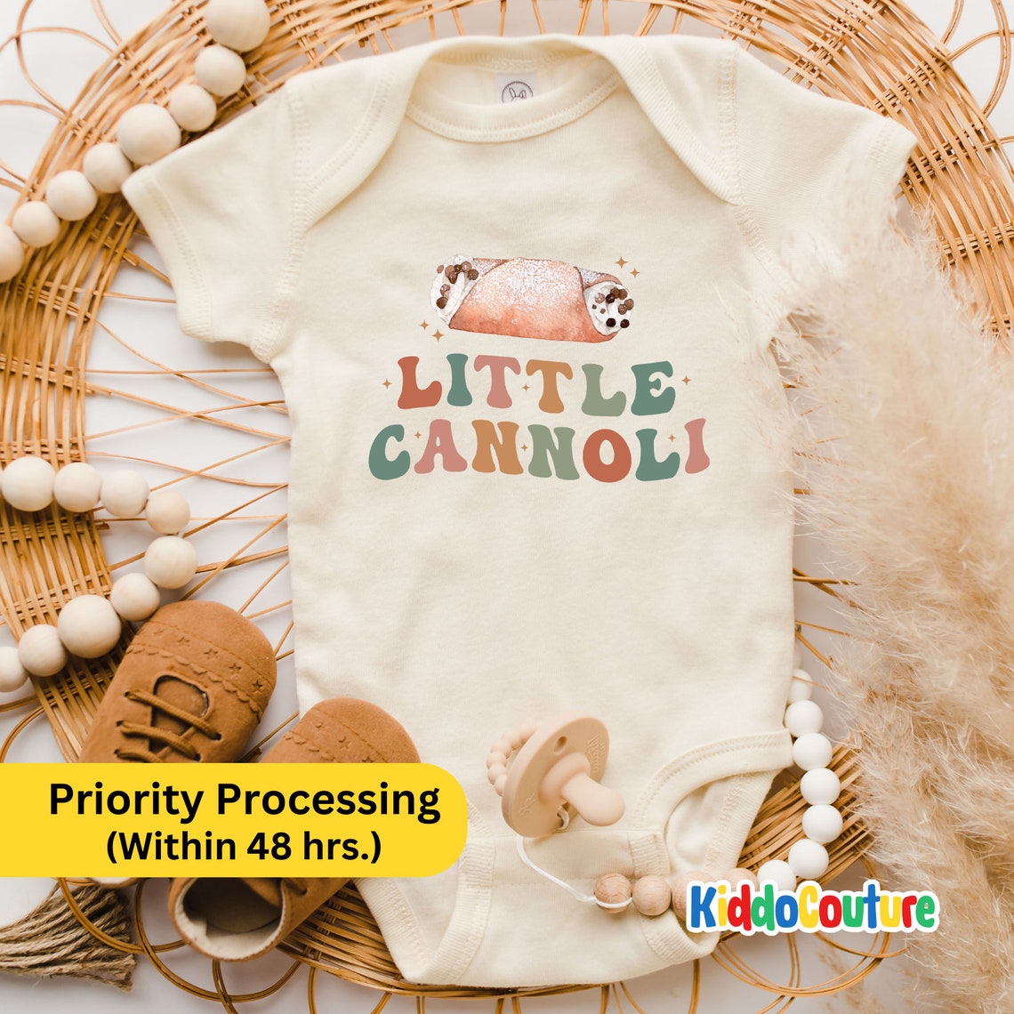 Luvly Little Cannoli Baby Romper , New Born, Baby Shower Gift, New ...