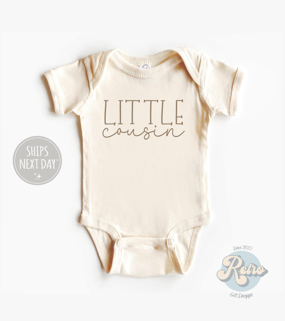 Luvly Little Cousin Bodysuit Matching Cousins Natural Baby Retro Cousin ...