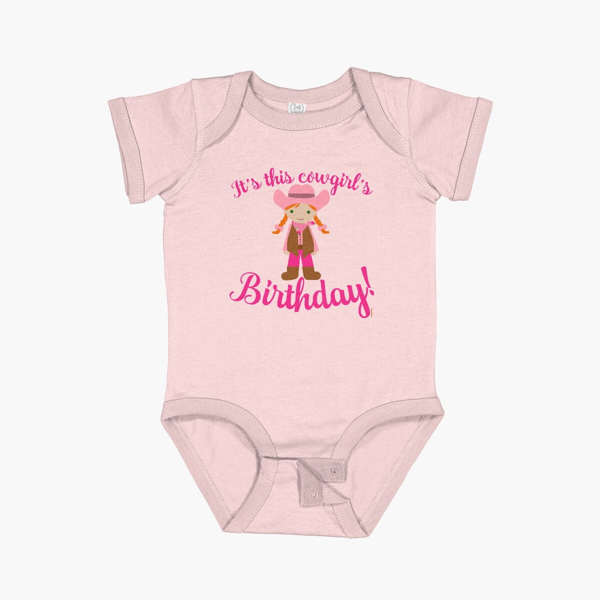 Luvly Little Cowgirl Birthday Lighter Skin Red Hair Short Sleeve Baby ...