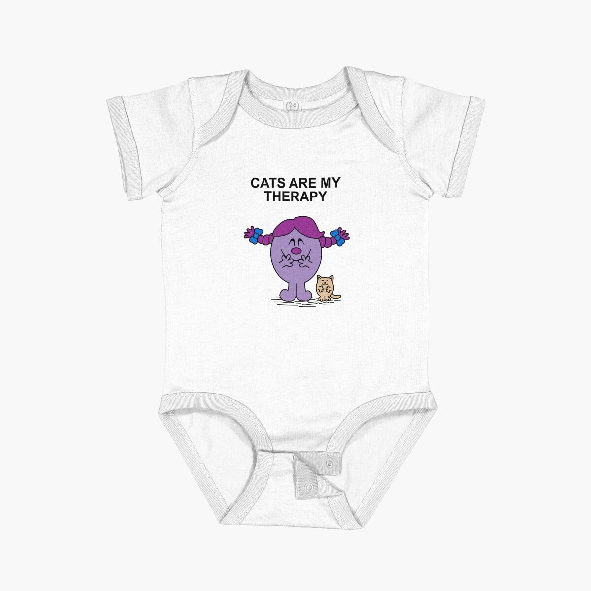 Luvly Little Miss Cats Are My Therapy Short Sleeve Baby One-Piece, New ...