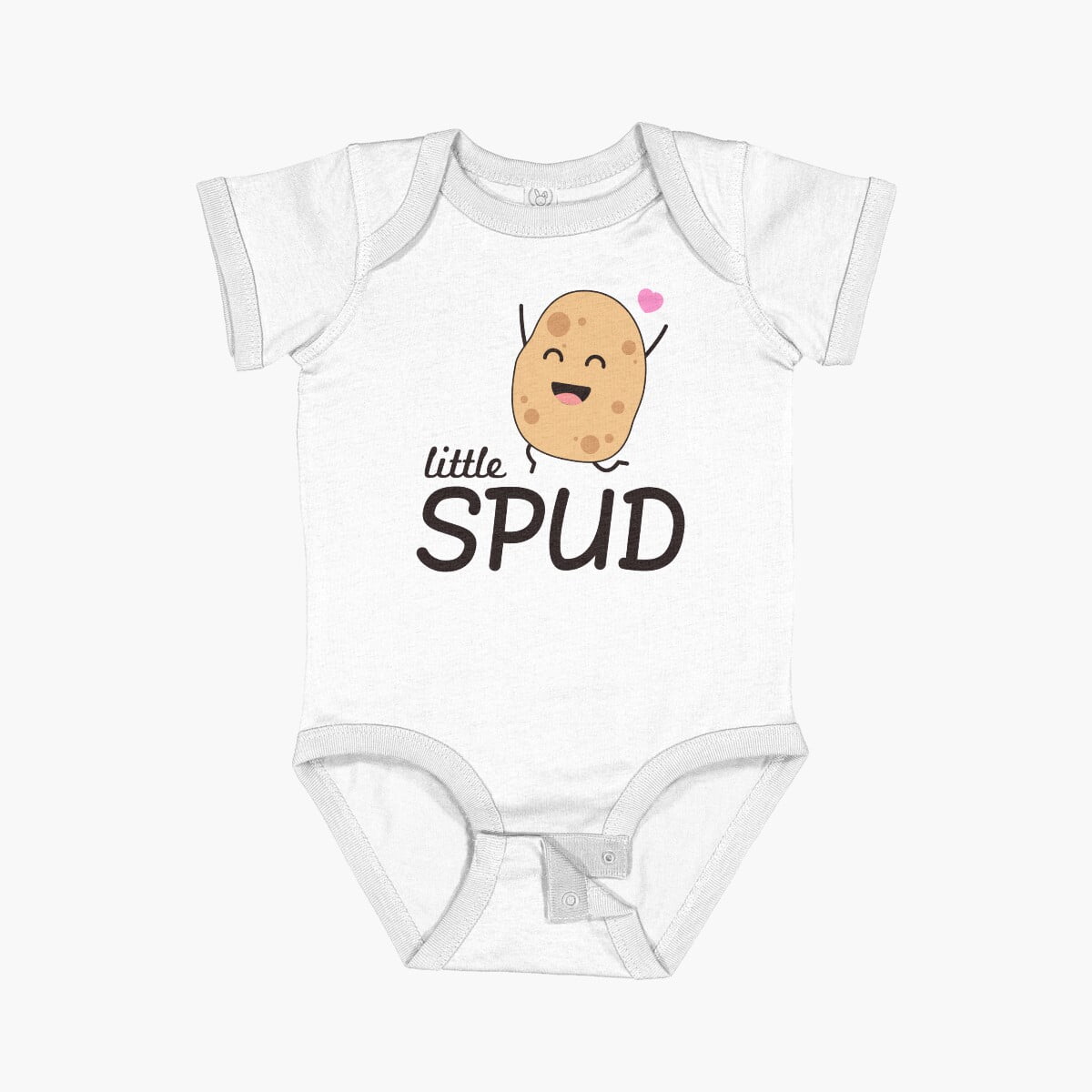 Luvly Little Spud Potato Lover Potatoes Funny Saying Short Sleeve Baby ...