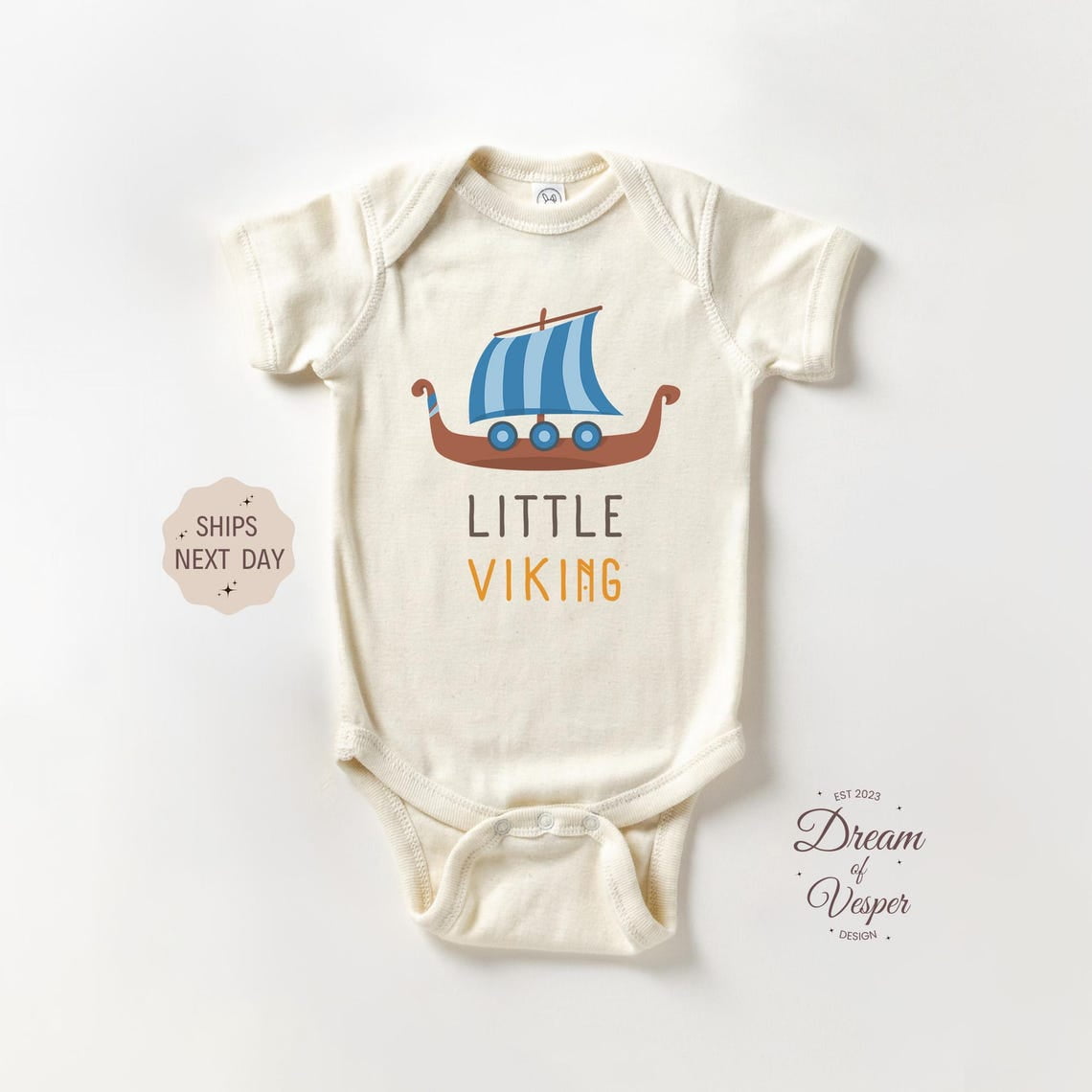 Luvly Little Viking, Cute Natural Baby Bodysuit, Viking Baby ...