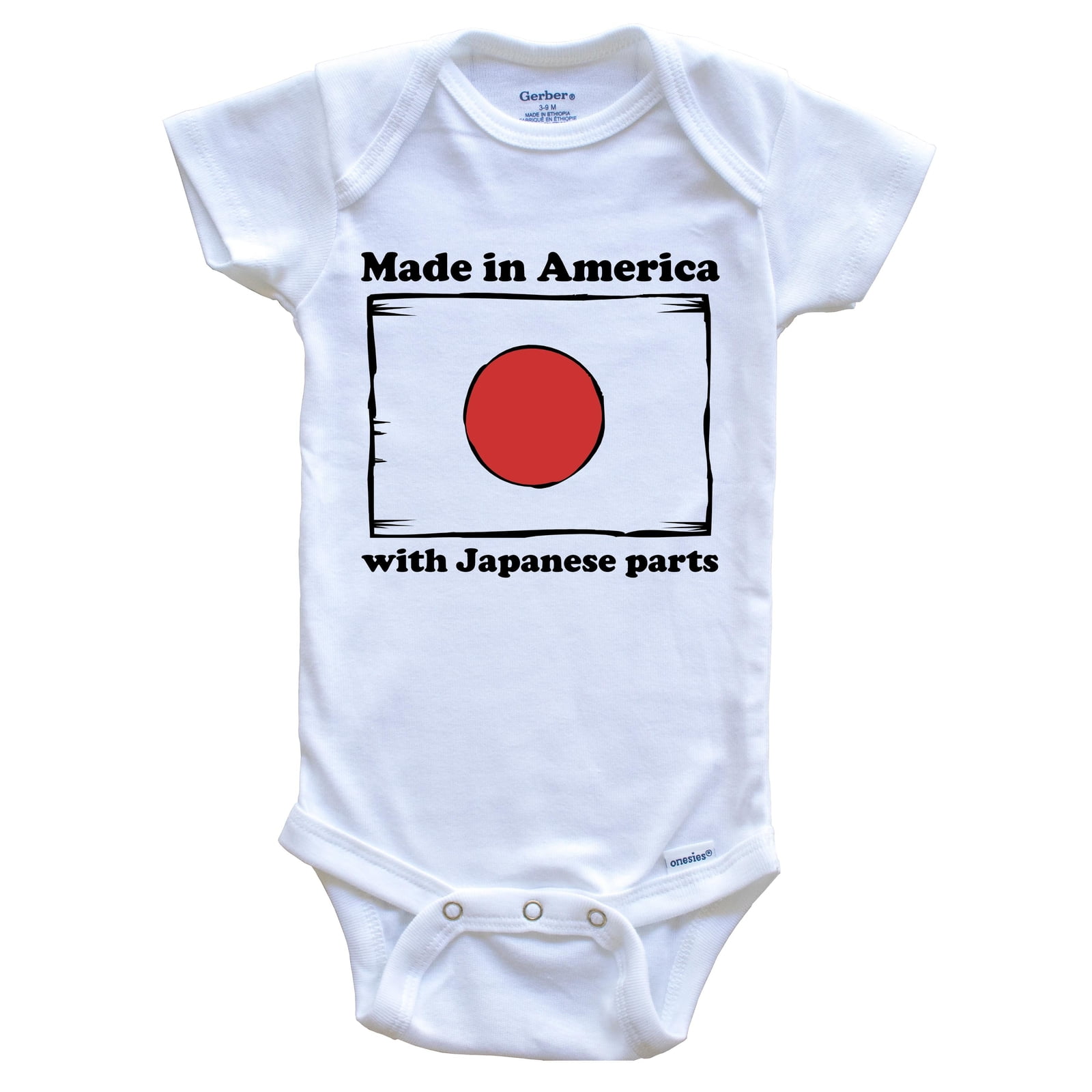 Luvly Made In America With Japanese Parts Funny Japan Flag One Piece ...