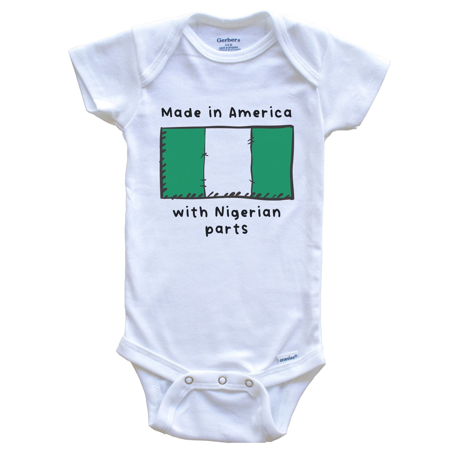 Luvly Made In America With Nigerian Parts Nigeria Flag One Piece Baby ...