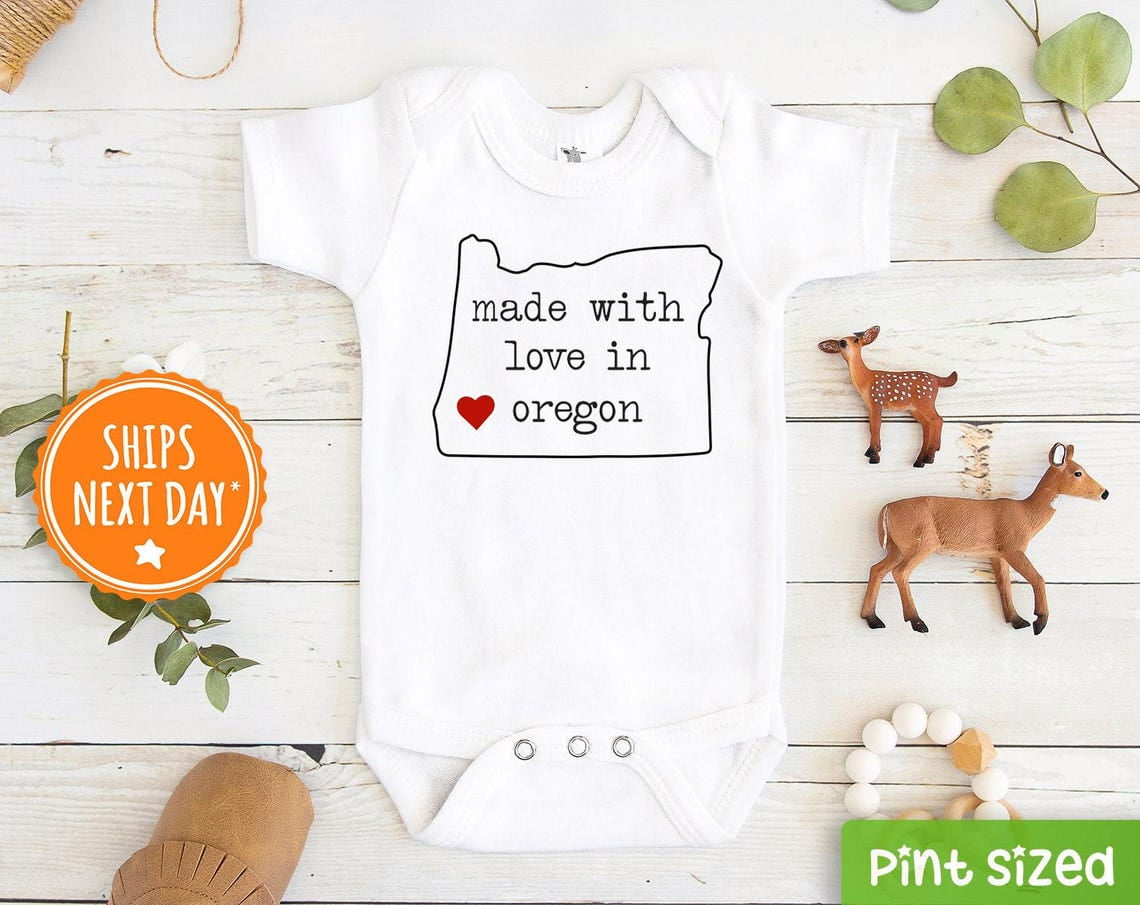 Luvly Made With Love In Oregon Baby - Cute State Love Baby , New Born ...