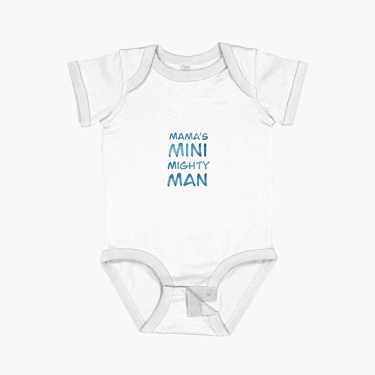 Luvly Mama’S Mini Mighty Man- Blue Word Art ( Baby Boy) Short Sleeve ...