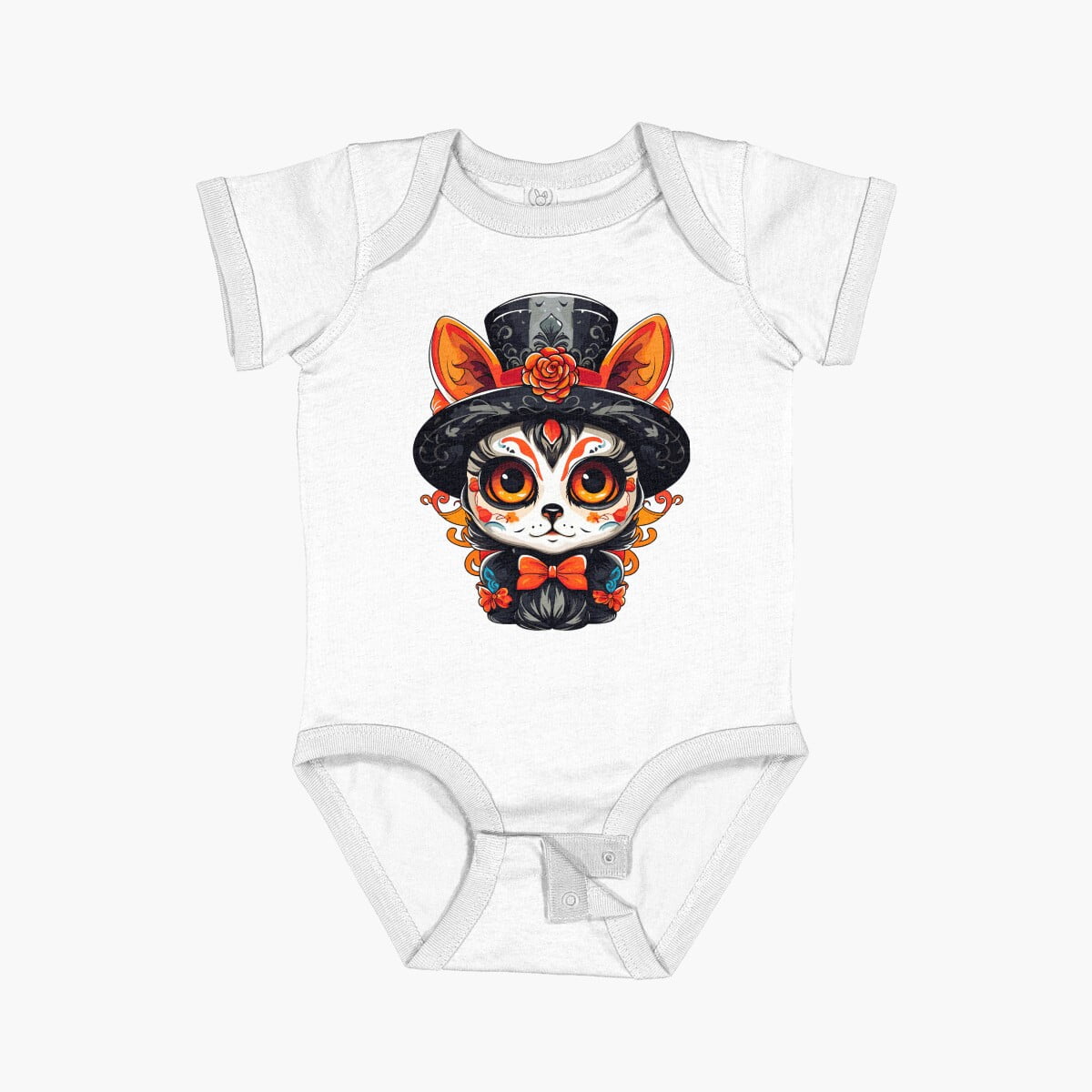Luvly Mexican Marigold Cat 3 Short Sleeve Baby One-Piece, New Born ...