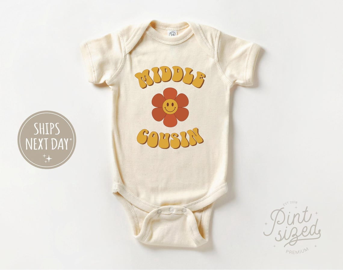 Luvly Middle Cousin Flower - Boho Retro Bodysuit - Matching Cousin ...