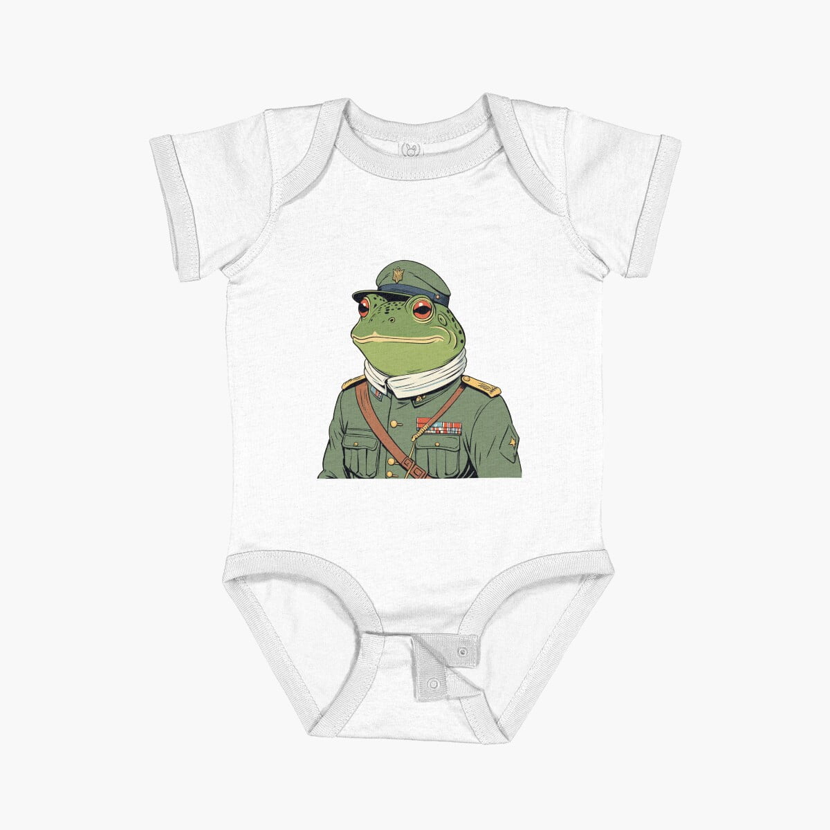 Luvly Military Frog Short Sleeve Baby One-Piece, New Born, Baby Shower ...