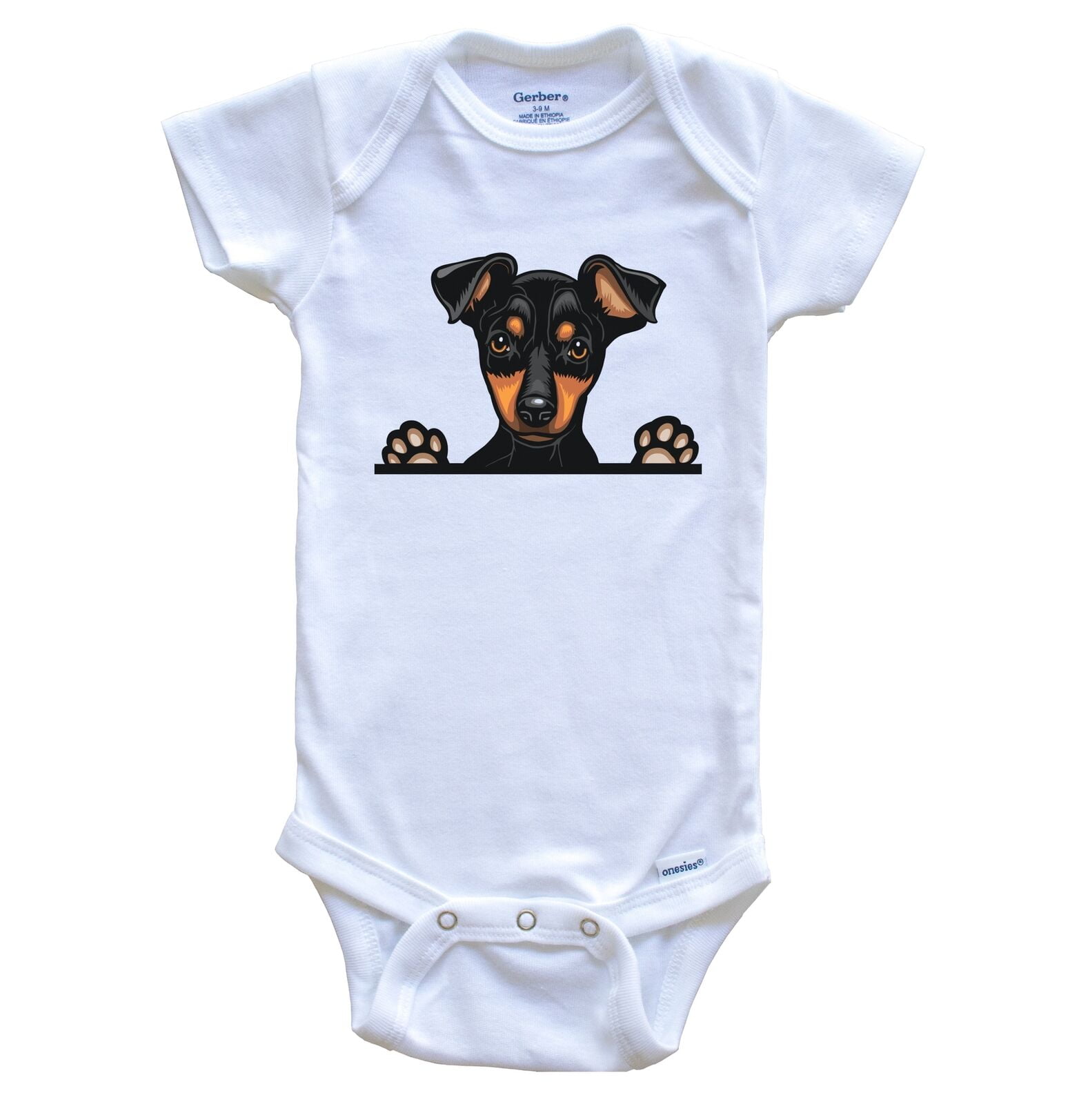 Luvly Miniature Pinscher Dog Breed Cute One Piece Baby Bodysuit V3, New ...
