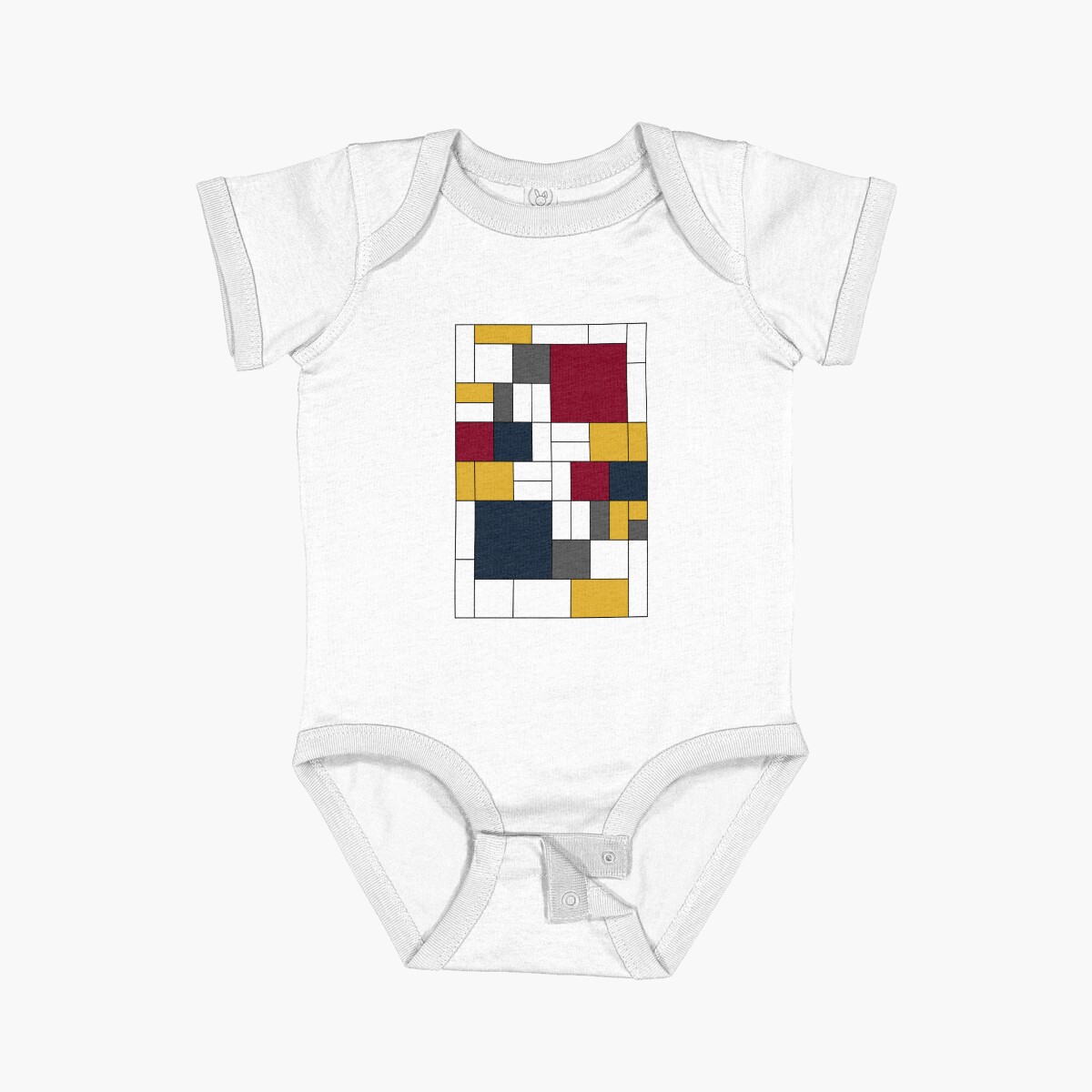 Luvly Modern Mondrian Short Sleeve Baby One-Piece, New Born, Baby ...