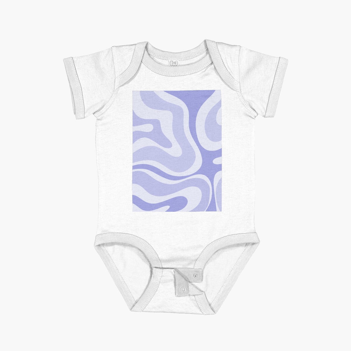 Luvly Modern Retro Liquid Swirl Abstract In Light Lavender Purple Short ...