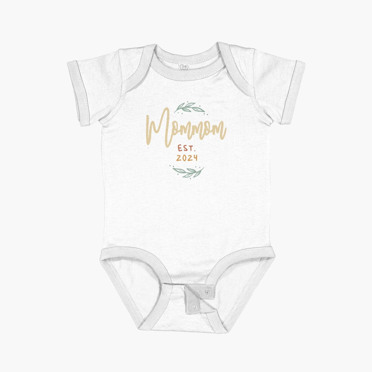 Luvly Mommom Established 2024 Funny Grandma Short Sleeve Baby One-Piece ...