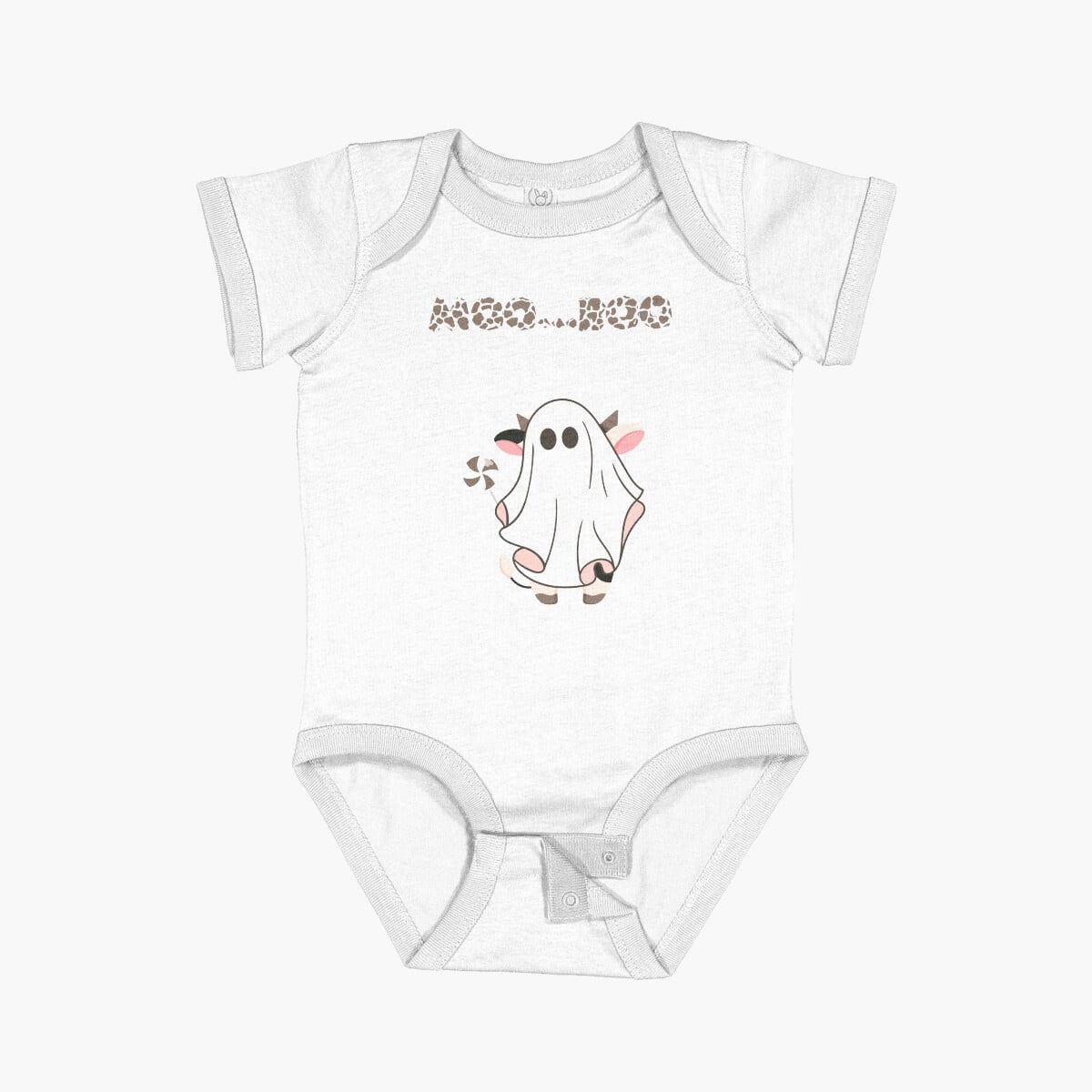 Luvly Moo I Mean Boo Halloween Farmer Short Sleeve Baby One-Piece, New ...