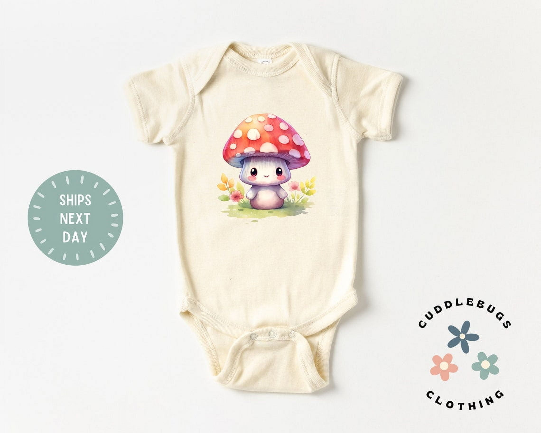 Luvly Mushroom Baby Onesies® Bodysuit - Cute Red Top Mushroom Baby Girl ...