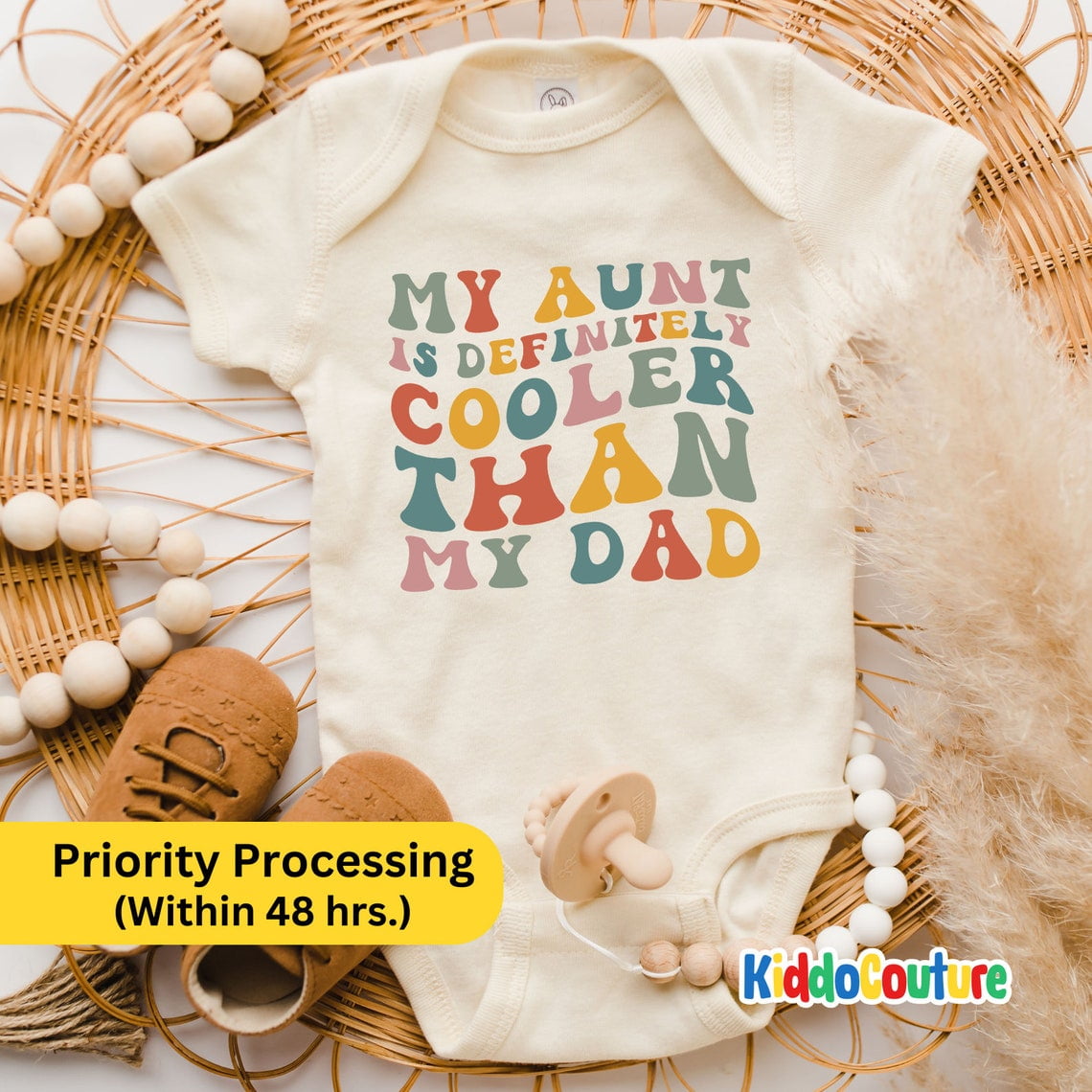 Luvly My Aunt Is Cooler Than My Dad Baby, Baby From Aunt, Gift From ...