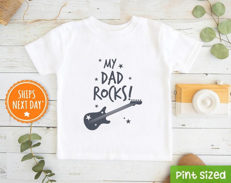 Luvly My Dad Rocks Toddler Shirt - Father'S Day Kids Tee - Cute Father ...