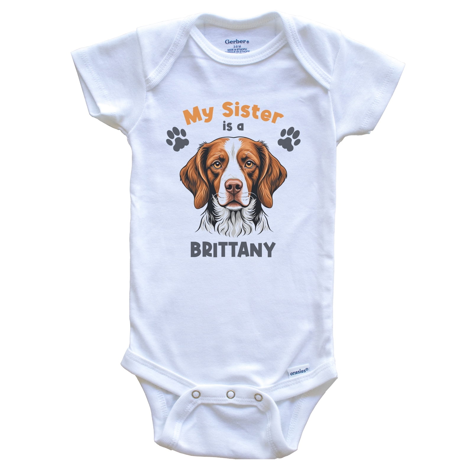Luvly My Sister Is A Brittany Cute Dog Breed Baby Bodysuit, New Born ...
