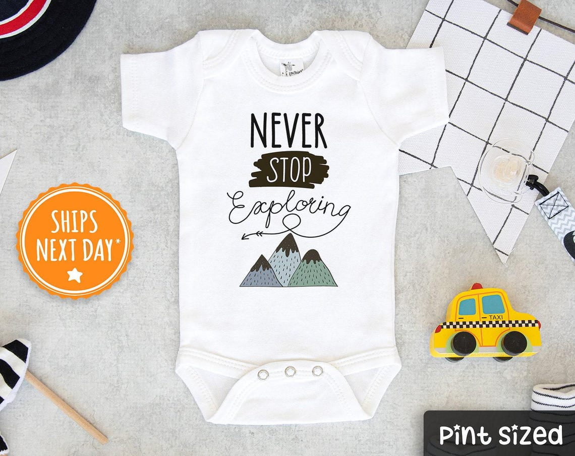 Luvly Never Stop Exploring - Adventure Is Out There - Boho Baby Clothes- Camping Onesie- Hipster ...