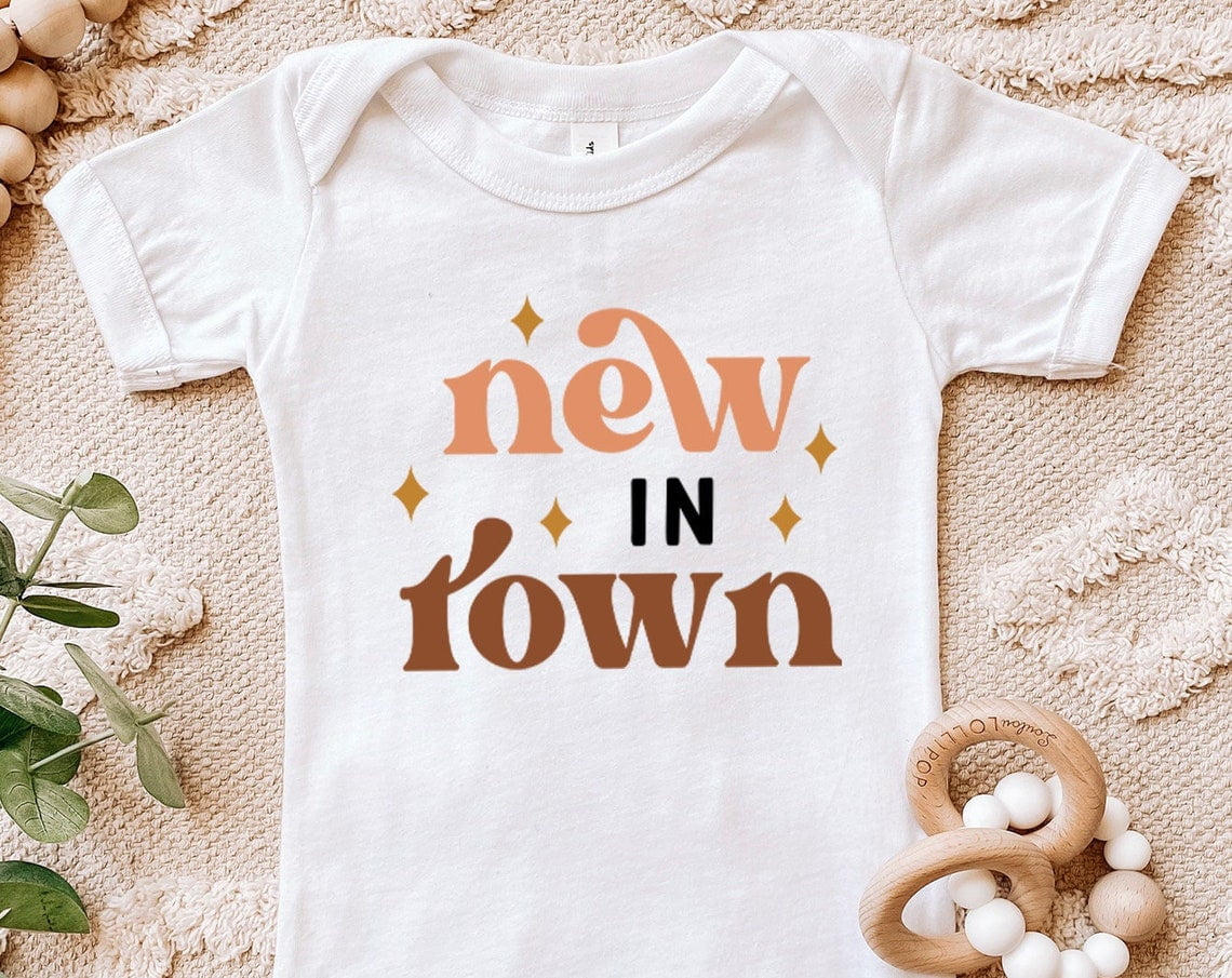 Luvly New In Town, Hello World Shirt, Newborn Baby Girl Boy Clothes ...