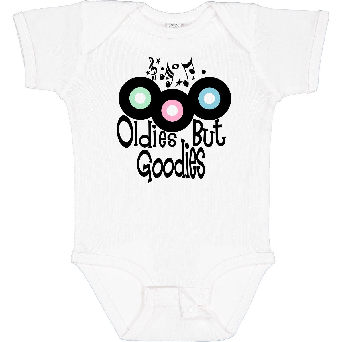 Luvly Oldies But Goodies Records And Music Notes Baby Bodysuit ...