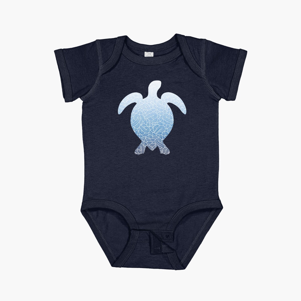 Luvly Ombré Blue And White Swirls Doodles Short Sleeve Baby One-Piece ...
