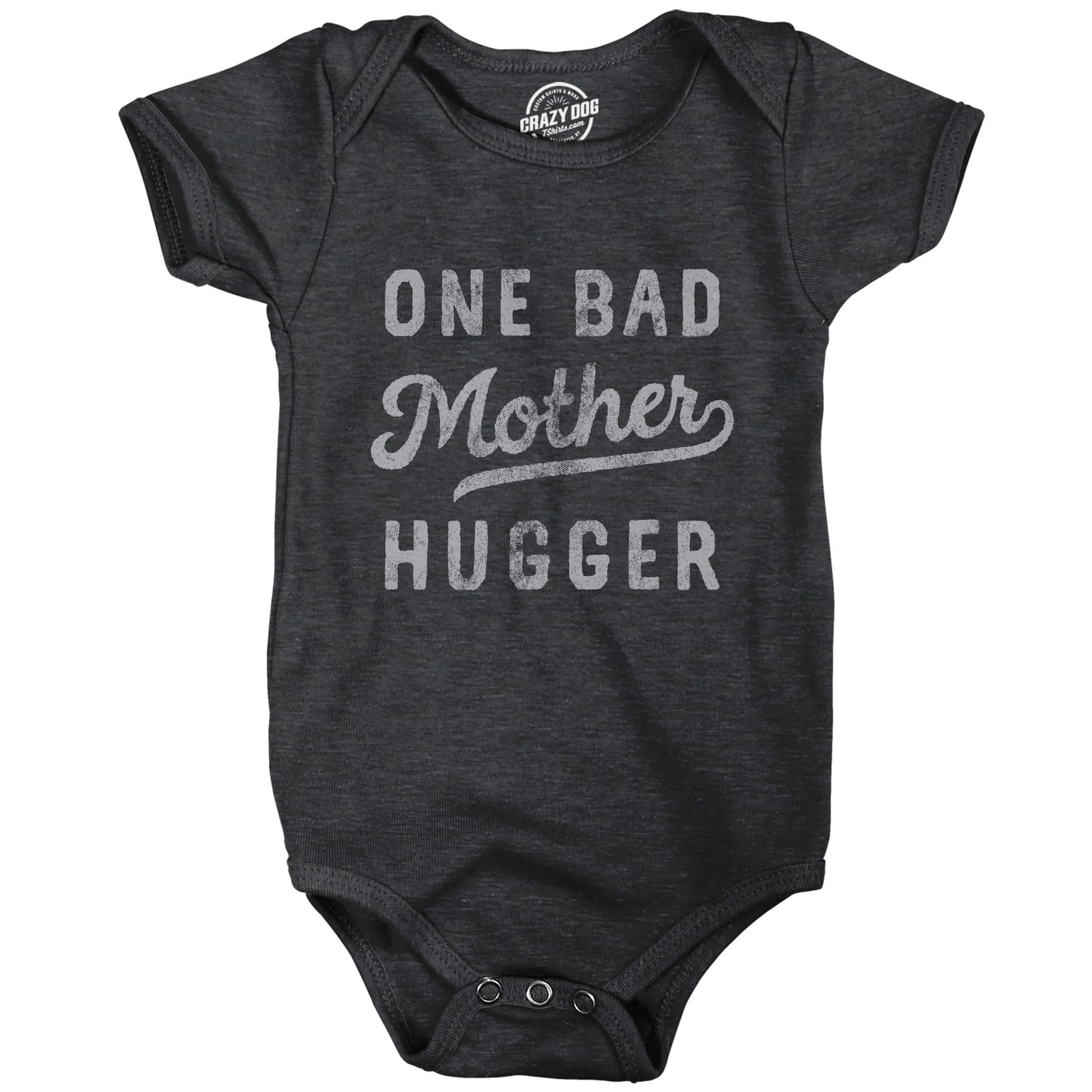 Luvly One Bad Mother Hugger Baby Bodysuit Funny Sarcastic Hug Joke Text ...
