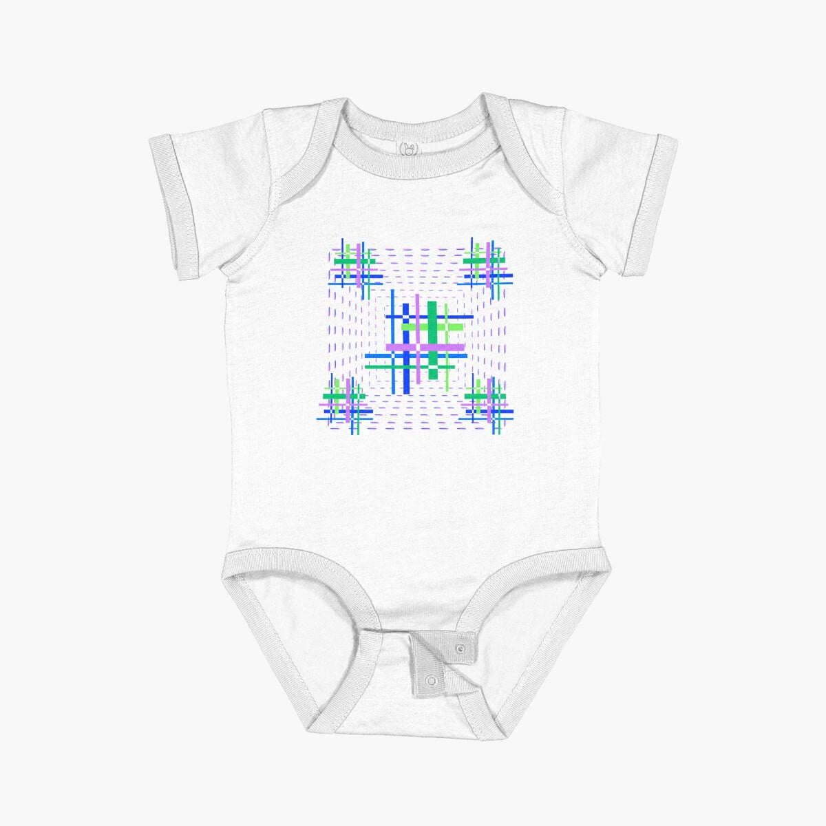 Luvly Optical Illusion Squares Short Sleeve Baby One-Piece, New Born ...