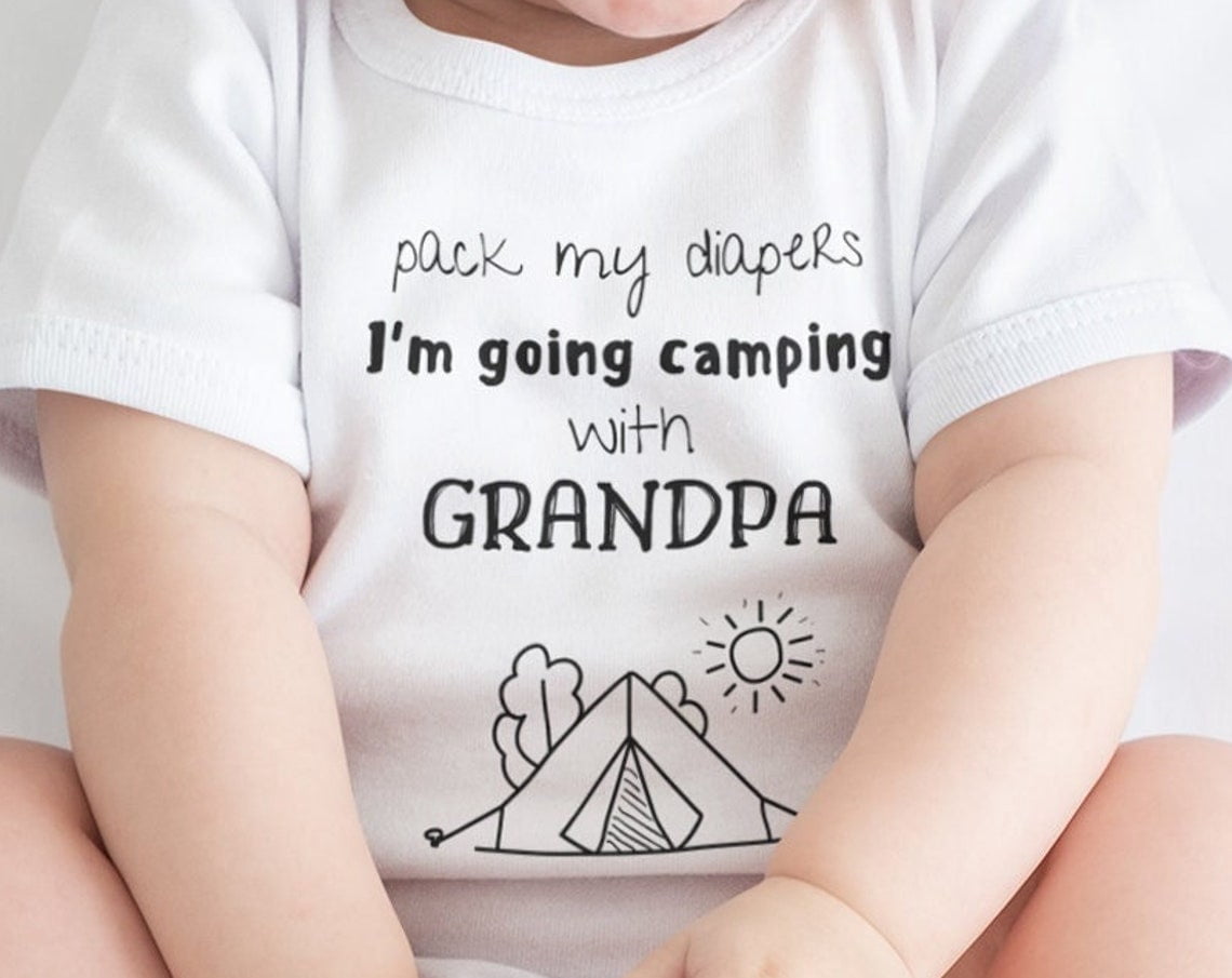Luvly Pack My Diaper Onesies® Grandpa'S Camping Buddy Baby Onesie Cute ...