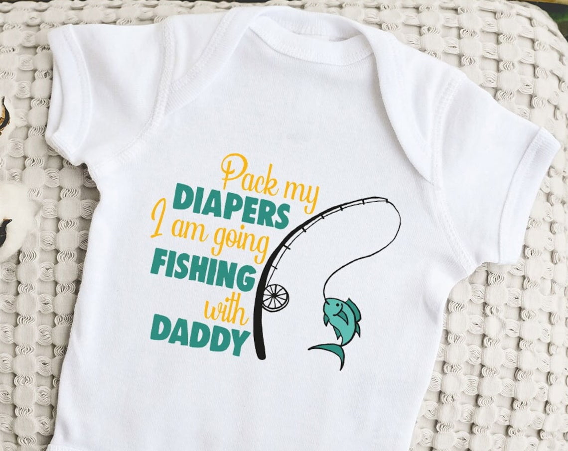 Luvly Pack My Diapers I'M Going Fishing With Daddy Onesies® Bodysuit ...