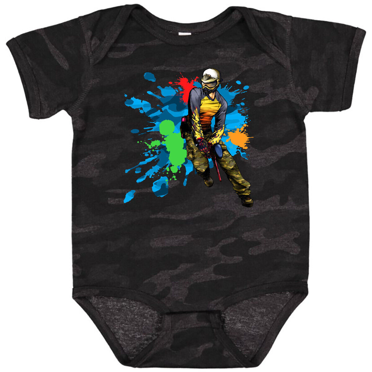 Luvly Paintball Splatter Baby Bodysuit Paintballer Paint One-Piece ...