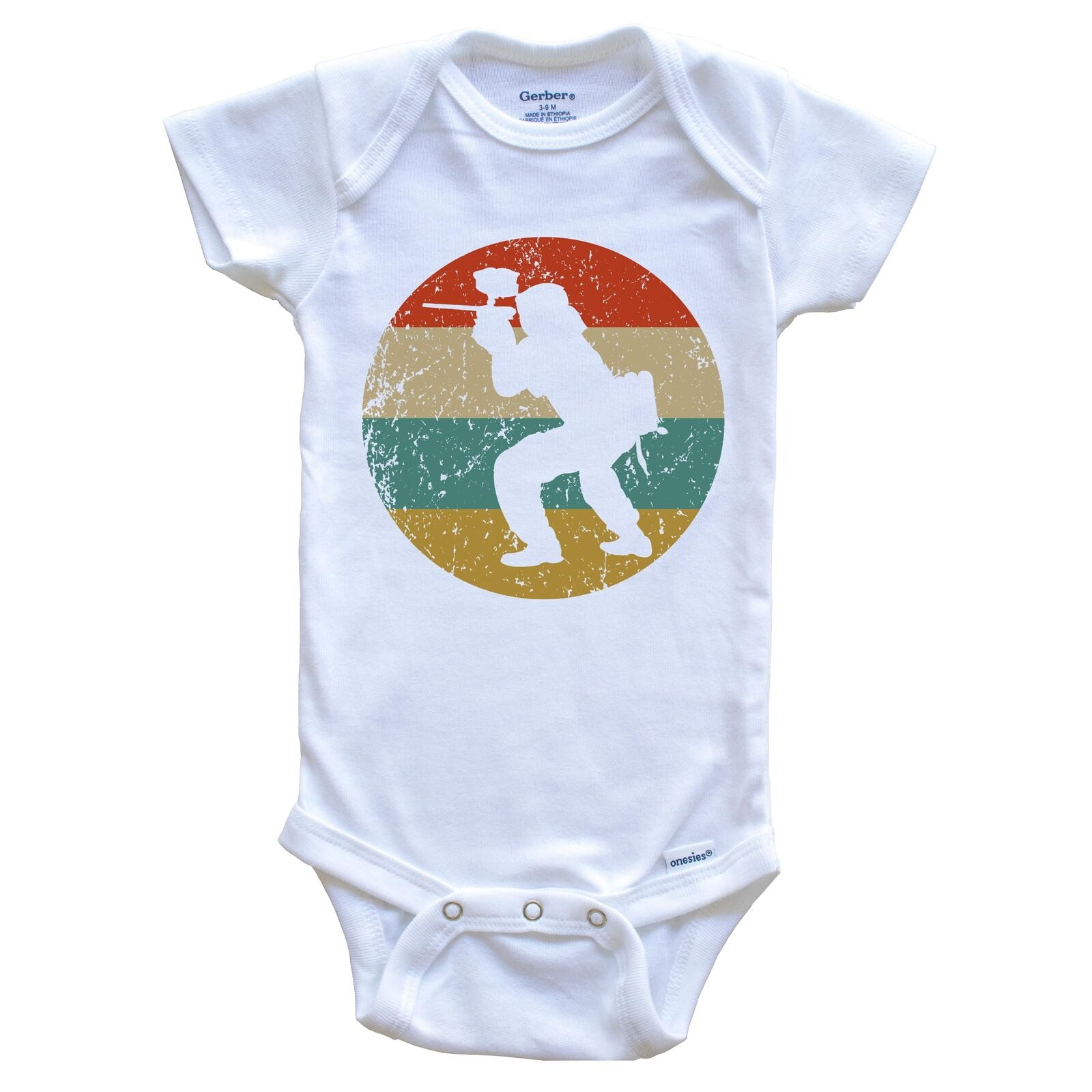 Luvly Paintball Vintage Retro Paintball Player Circle Icon One Piece ...