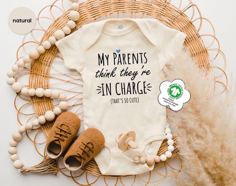 Luvly My Parents Think They'Re In Charge, Funny Baby Bodysuit, New ...