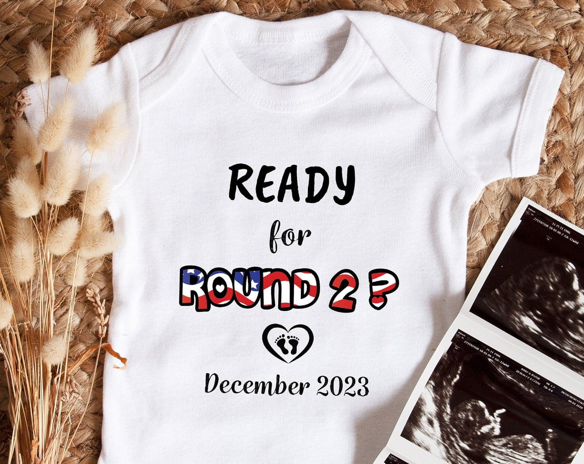 Luvly Patriotic Second Child Pregnancy Announcement, 4Th Of July, Ready ...