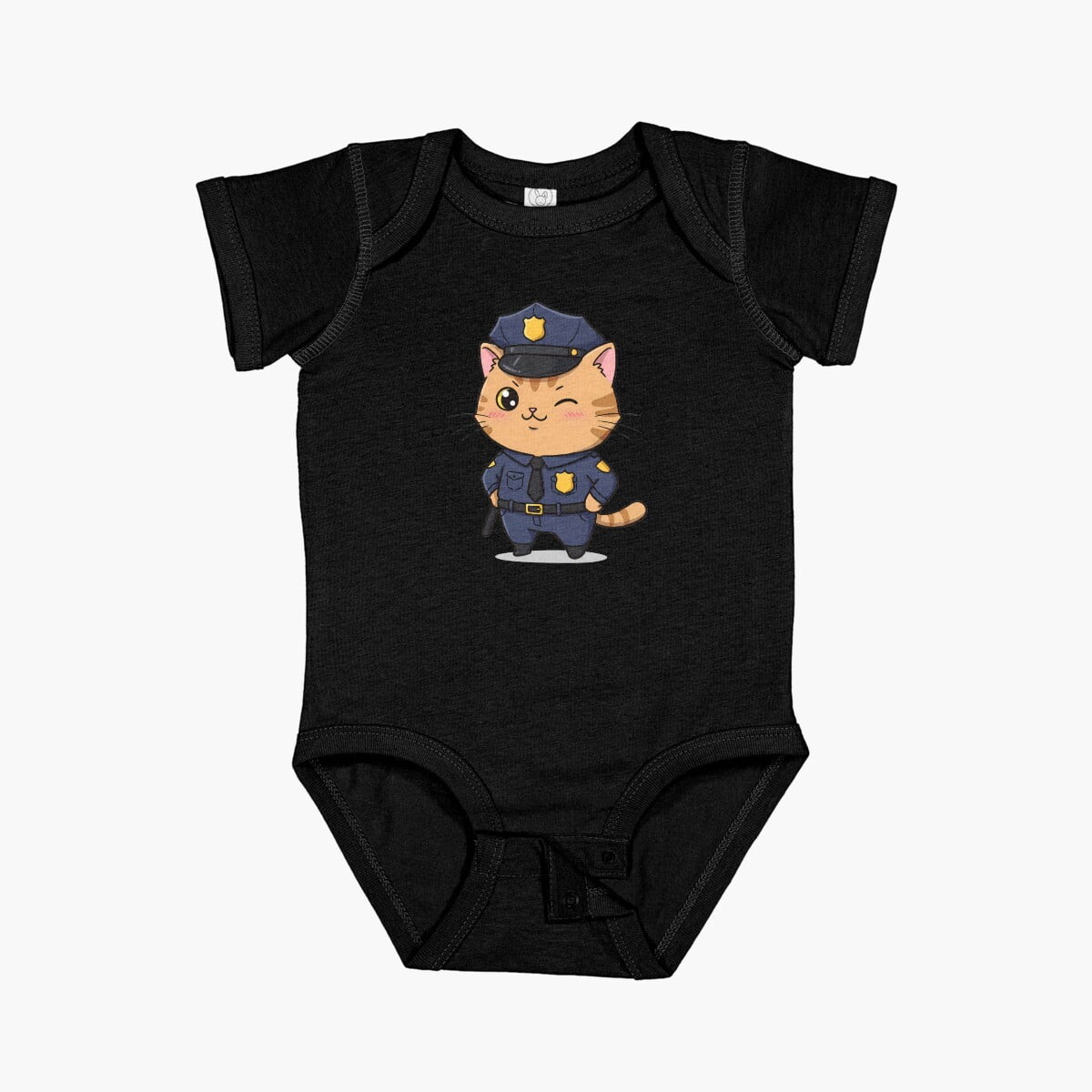 Luvly Paw-Sitive Law Enforcement – Funny Cat Cop Short Sleeve Baby One ...